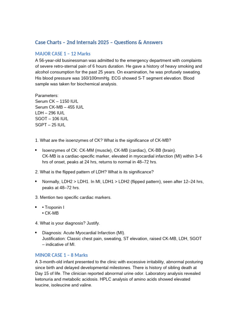 Case Charts 2nd Internals 2025 Answered | PDF