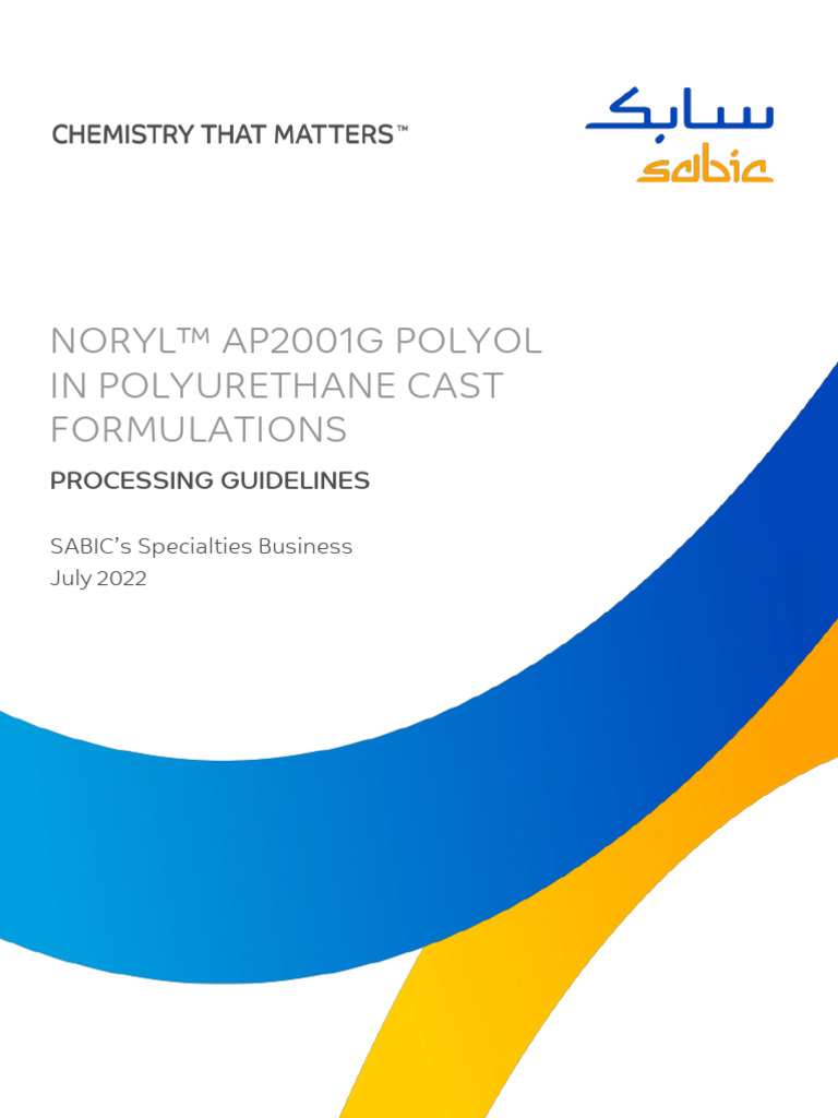 NORYL AP2001G Polyol - Processing Guidelines | PDF | Polyurethane | Organic Polymers