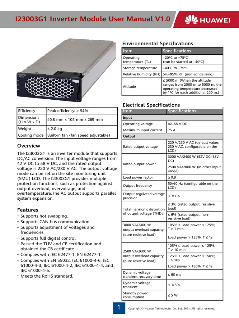 I23003G1 Inverter Module User Manual V1.0 | PDF | Power Inverter ...