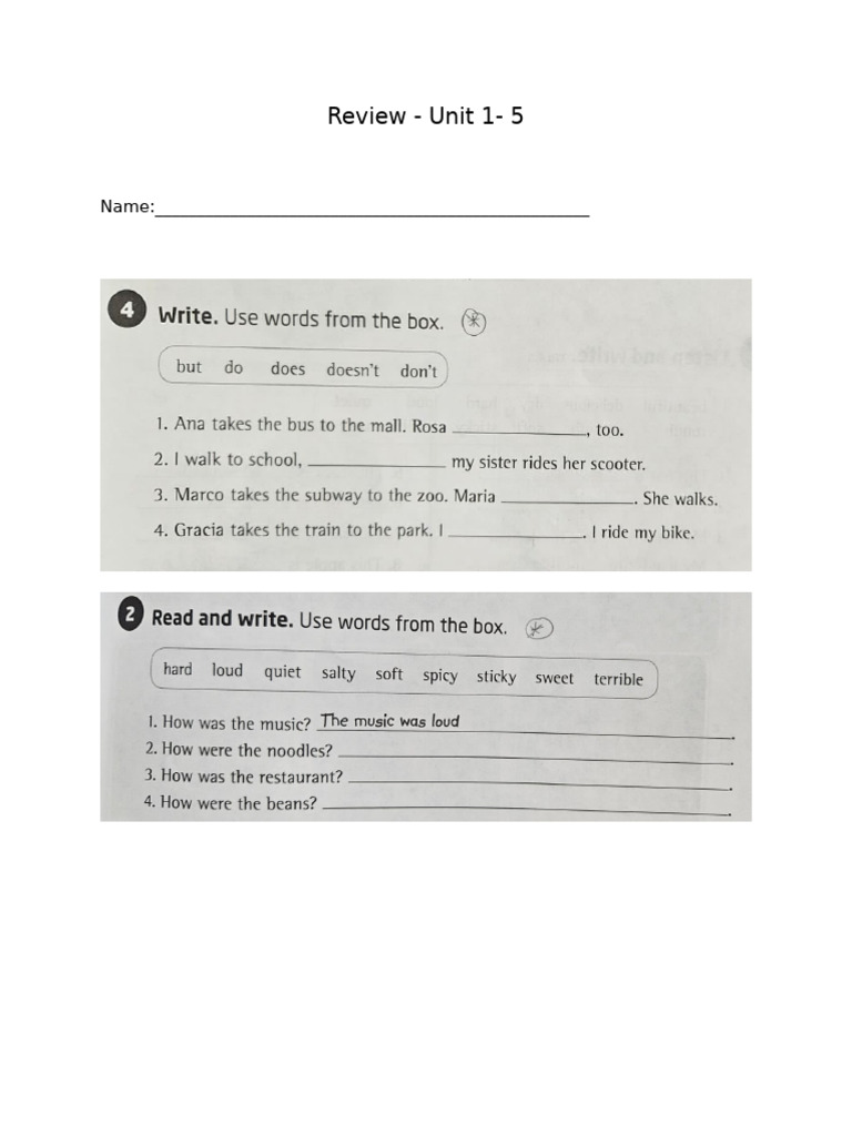 Review - Unit 1-5 | PDF
