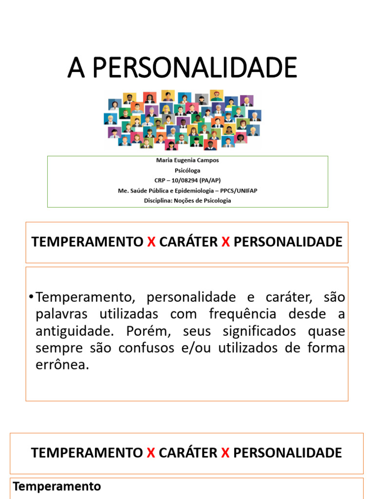 Temperamento e Personalidade: Diferenças | PDF | Temperamento ...