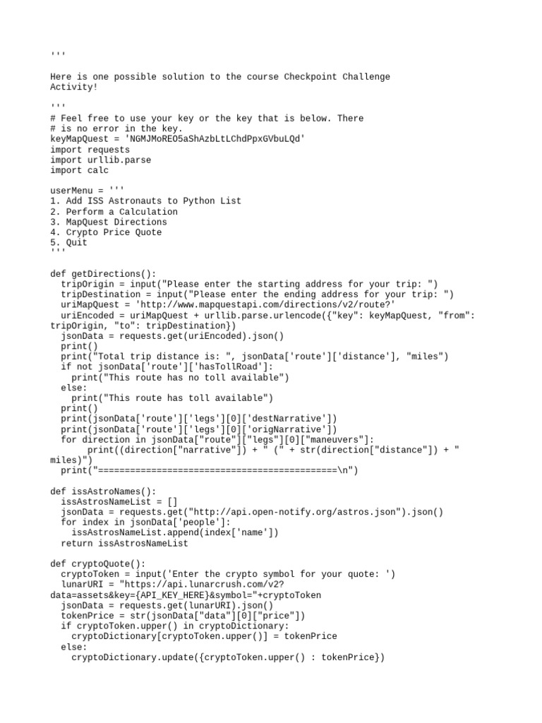Course Checkpoint Challenge Activity Solution | PDF | Software ...