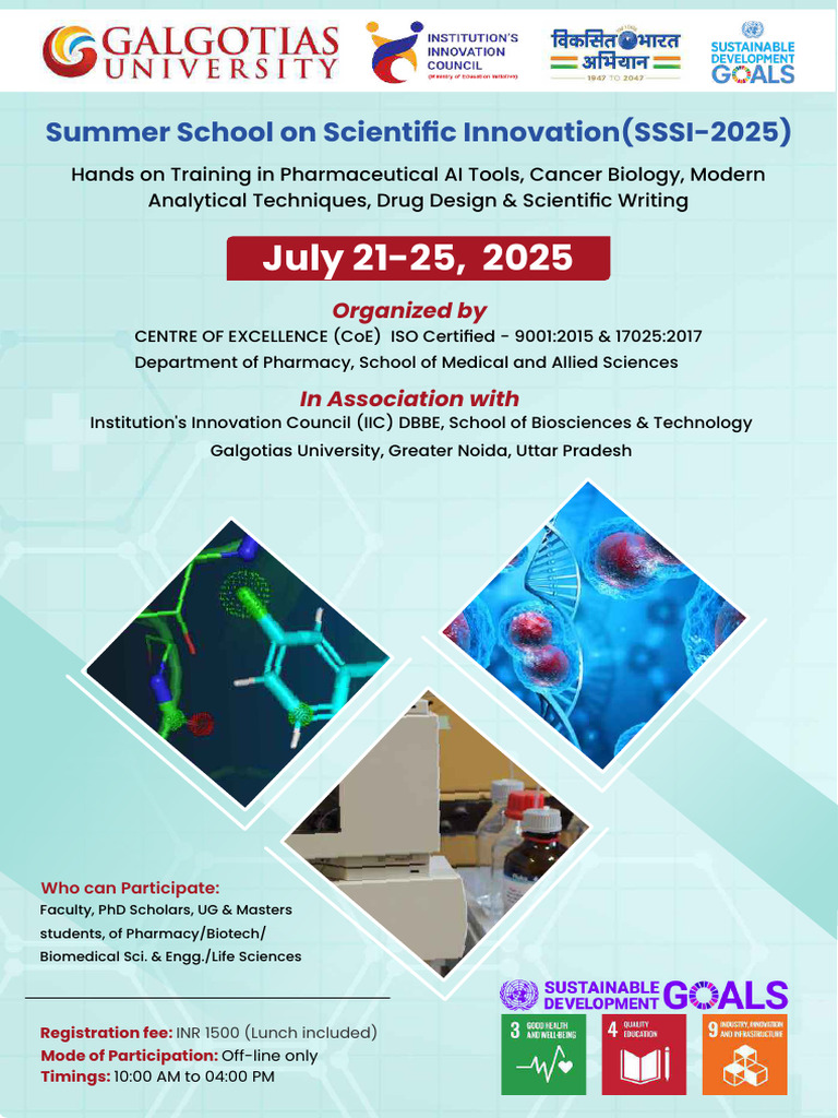 SSSI-2025: Hands-on Training in Pharma AI | PDF