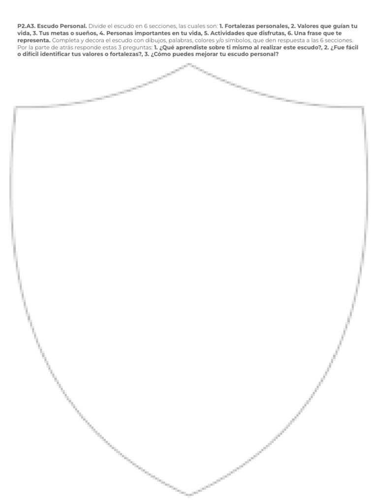 P2.A3. Escudo Personal | PDF