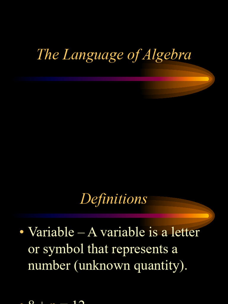The Language of Algebra | PDF | Polynomial | Multiplication