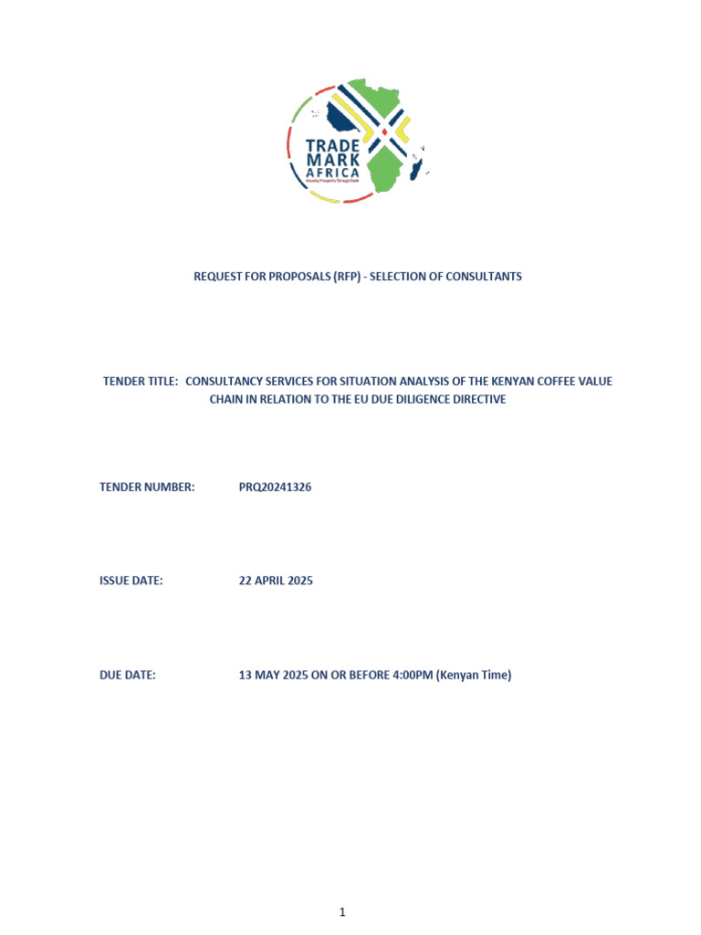 RFP PRQ20241326 Situation Analysis Coffee Value Chain | PDF | Taxes ...