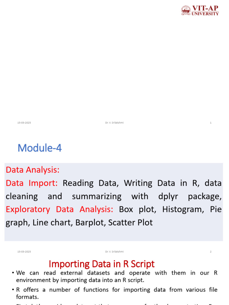 Data Import, Export and Analysis using R | PDF | Data Analysis | Histogram