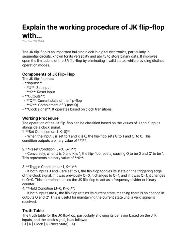 Explain The Working Procedure - 145464171 | PDF | Computer Engineering ...