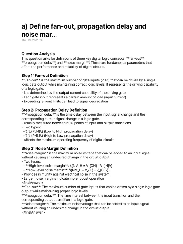 A) Define Fan-Out, Propagation-145471317 | PDF
