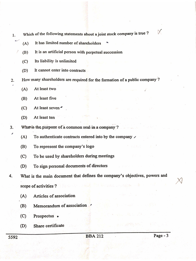 Company Law PYQ | PDF
