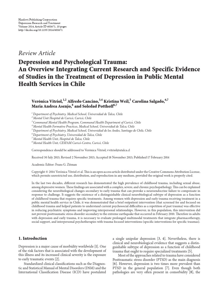 Depression and Trauma Treatment in Chile | PDF | Mental Disorder ...