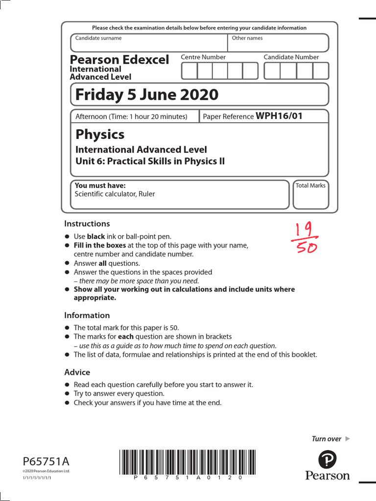 Physics Practical Exam Instructions | PDF | Physics | Physical Quantities