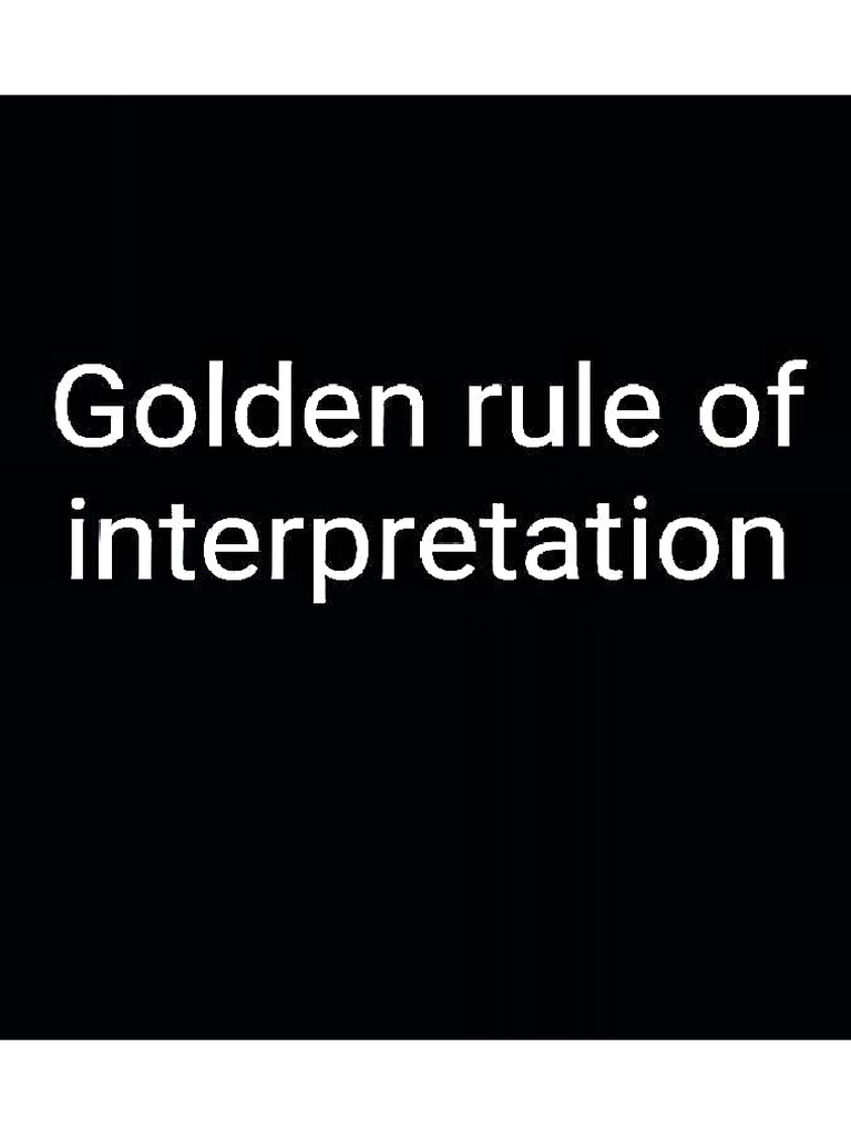 Golden Rule | PDF