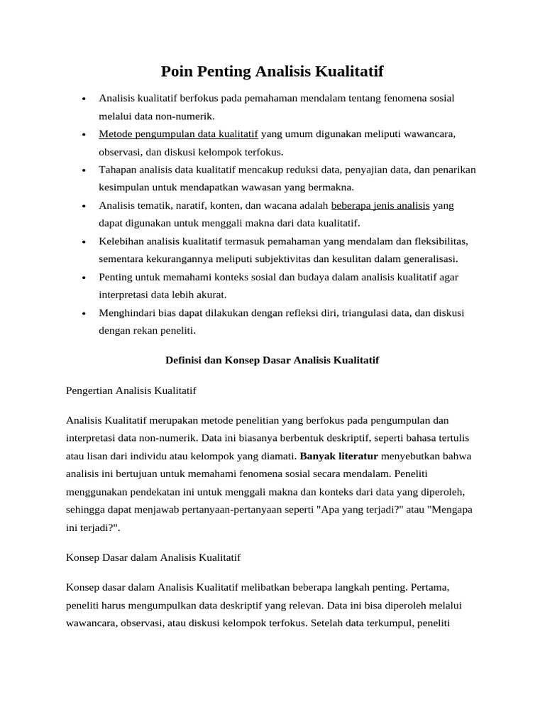 Panduan Lengkap Analisis Kualitatif | PDF