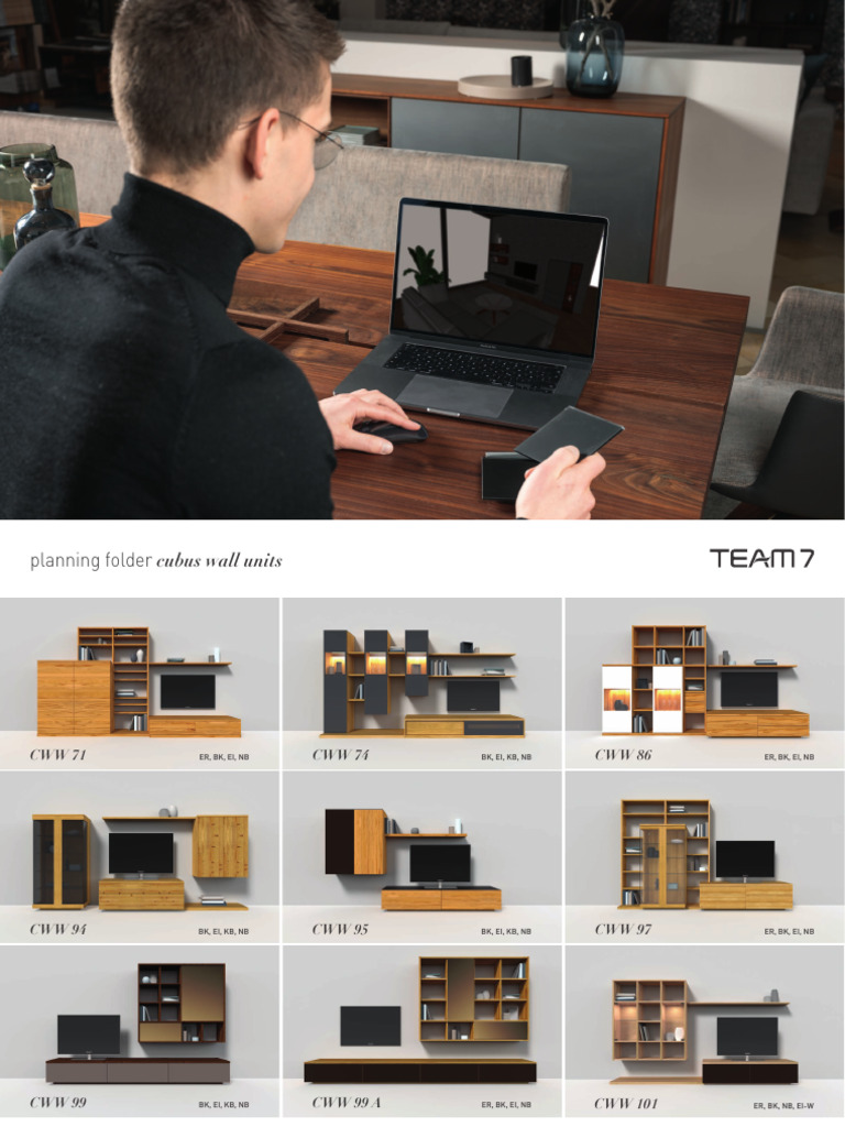Planning Examples Cubus Wall Unit Team7 | PDF | Wood