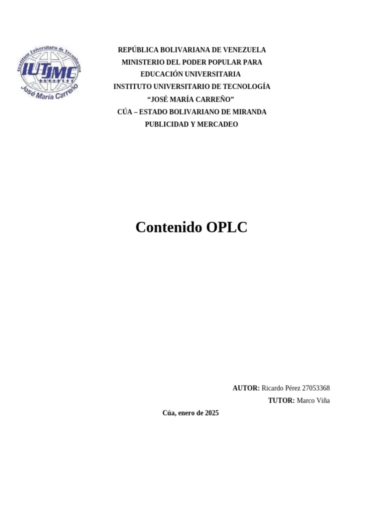 Contenido OPLC Ricardo Perez | PDF
