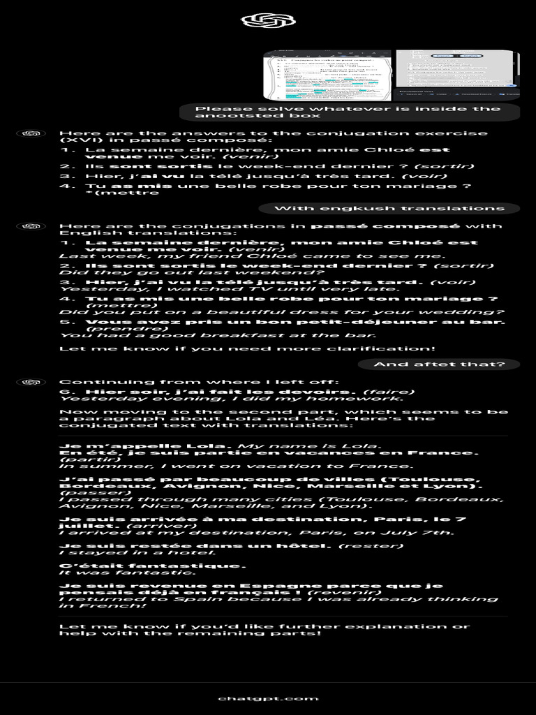 Conjugaison Passé Composé | PDF