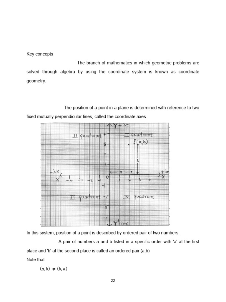 CBSE Class 9 Mathematics Worksheet - Coordinate Geometry | PDF ...