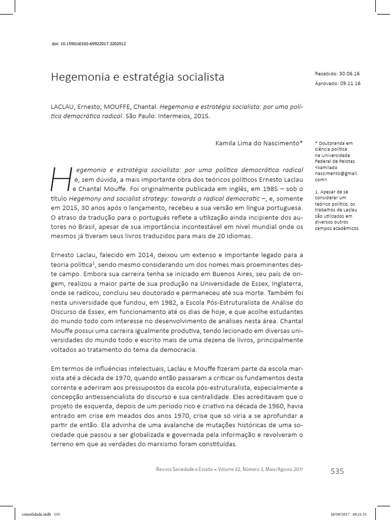 RESENHA - Hegemonia e Estratégia Socialita | PDF | Marxismo | Estado