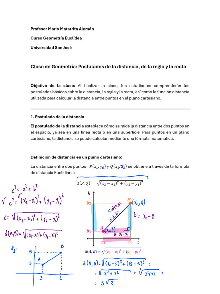 Clase #3 de Geometría Euclidea | PDF | Distancia | Ángulo