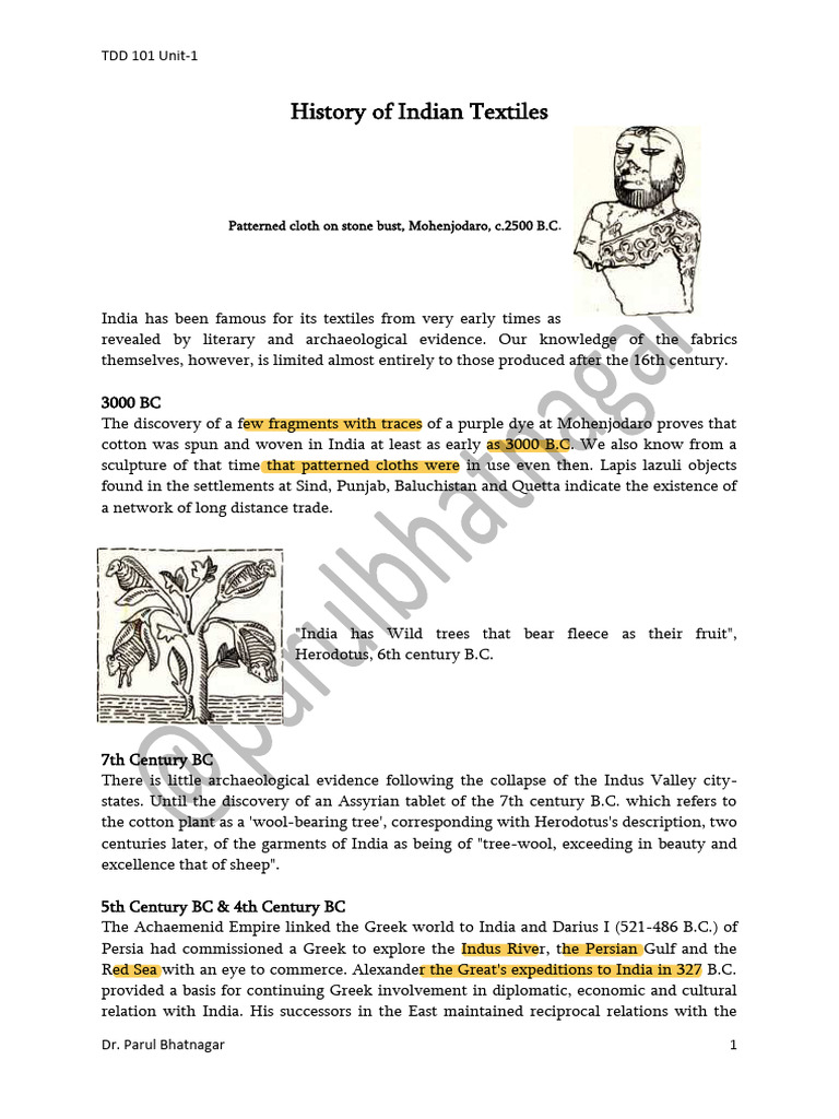 History of Indian Textiles | PDF | Achaemenid Empire | Silk Road