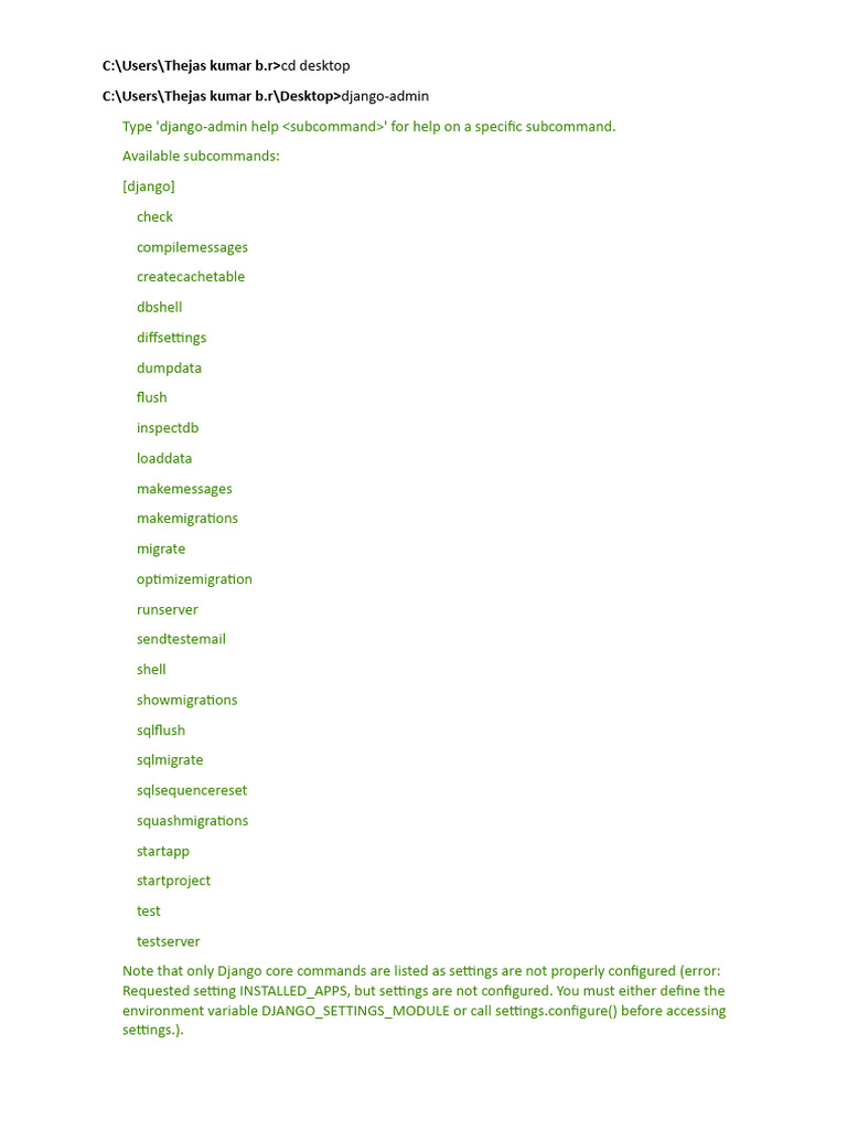 Create a django project using Command Promt | PDF