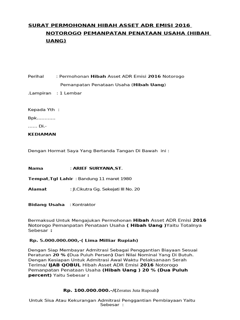 Contoh S'P Notorogo 250416 230502 | PDF