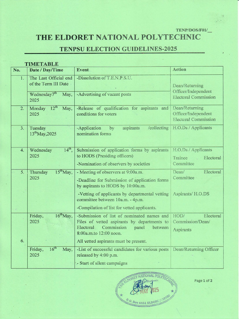Elections Time Table 2025 Final2 - 0001 | PDF