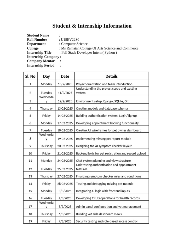 Logbook Template For 25 Days | PDF | Computing | Software Engineering