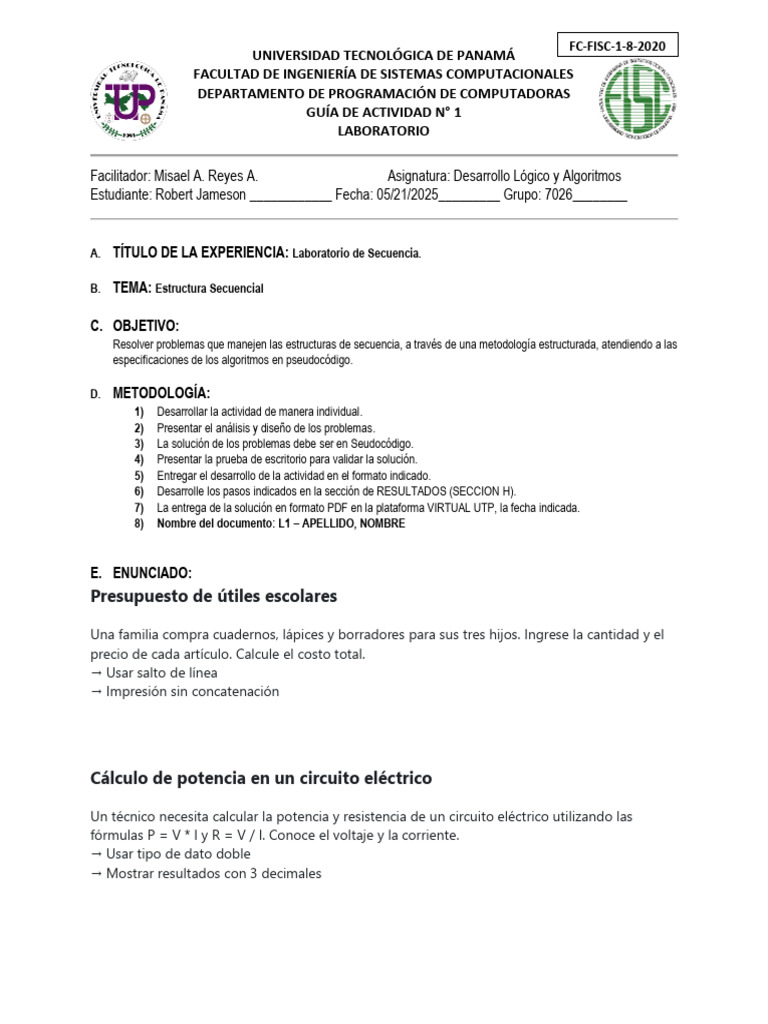 L1 - Jameson, Robert | PDF | Algoritmos | Red eléctrica