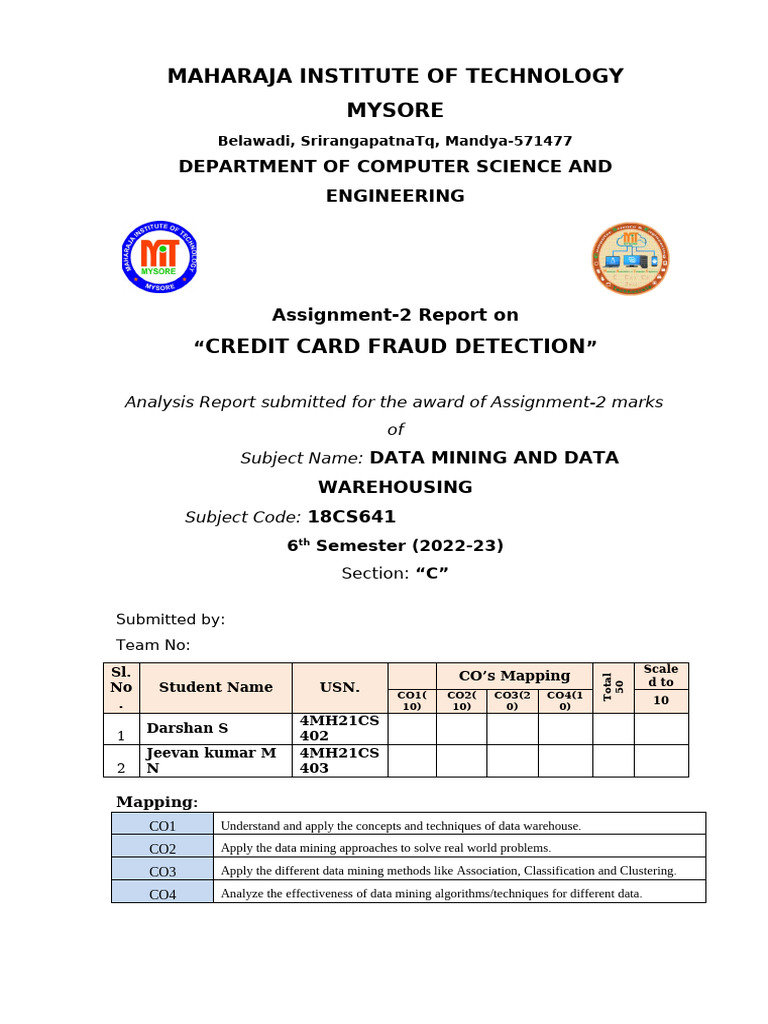 Cover Page-DMDW Assignment-2 Report | PDF