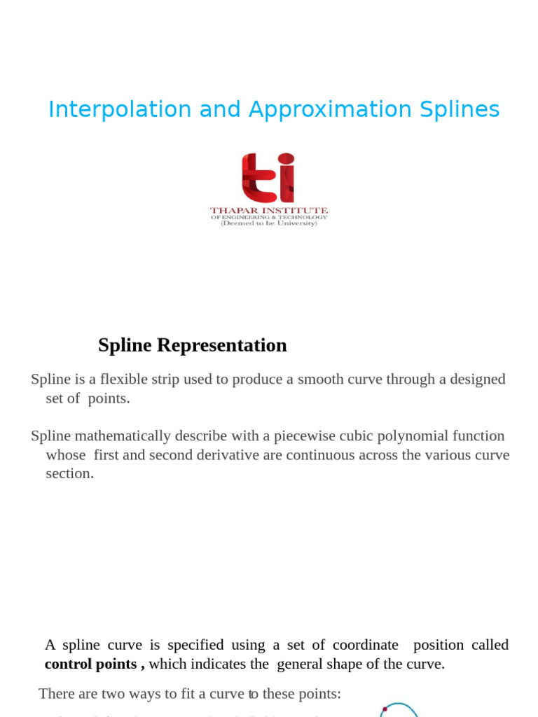 L-23 (Interpolation and Approximation Splines) | PDF