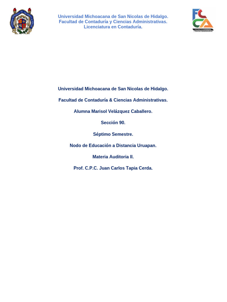 Norma Internacional de Auditoria 200 - Marisol Velázquez Caballero | PDF | Auditoría | Contralor