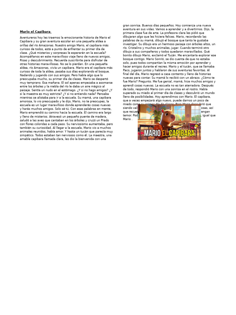 Capibara Cuento | PDF