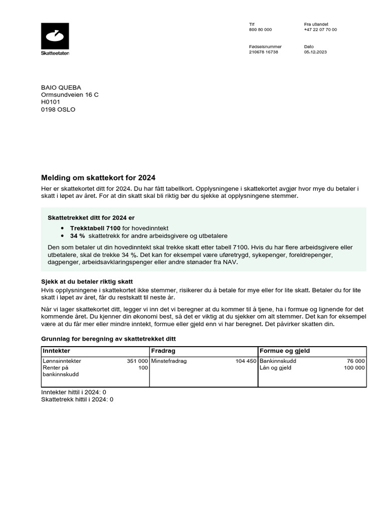 skattekort (2) | PDF