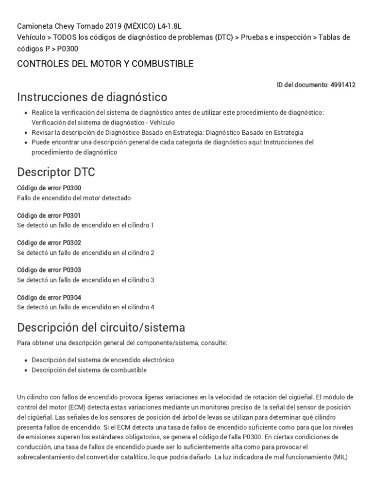 Diagnóstico DTC P16A1 y Fusibles Tornado 2009 | PDF | Inyección de ...