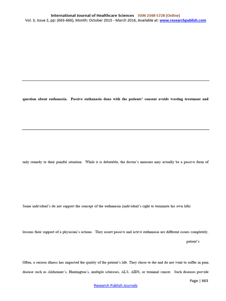 Ethical Considerations of Passive Euthanasia | PDF | Palliative Care ...