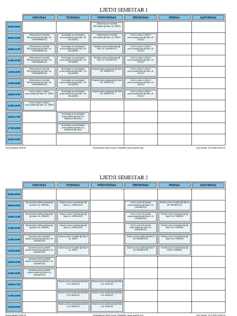Ljetni Semestar 2024-2025 | PDF