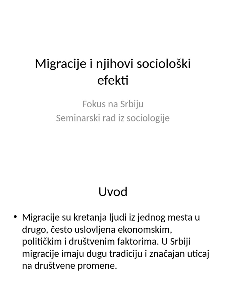 Migracije_sociologija_Srbija | PDF