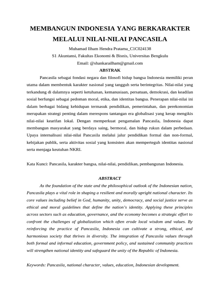 Pancasila: Fondasi Karakter Bangsa Indonesia | PDF
