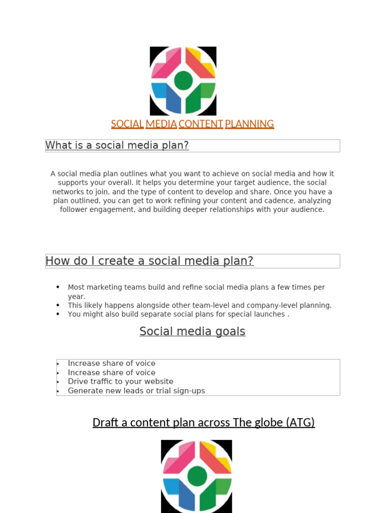 ATG Social Media Planning | PDF