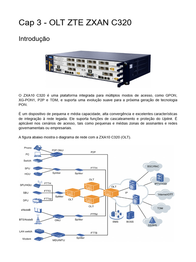Cap 3 - Olt Zte Zxan c320 v1.2.5p3 | PDF | Diodo emissor de luz | Rede ...