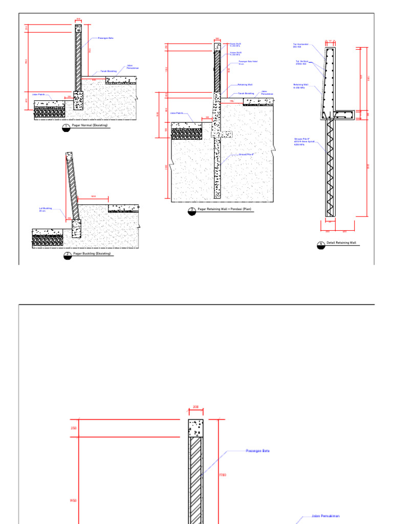 Shop Drawing Pagar Area Gerbang Masuk | PDF | Building Engineering ...