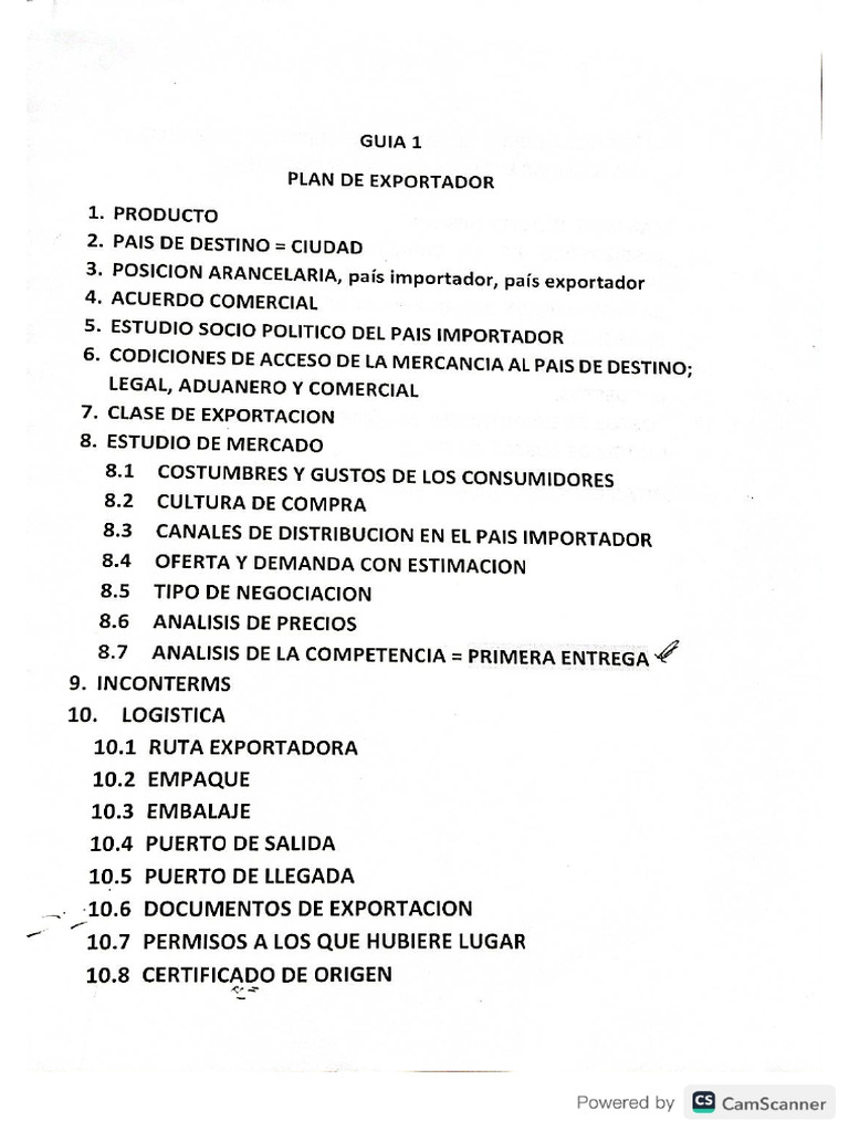 Plan De Exportación Pdf