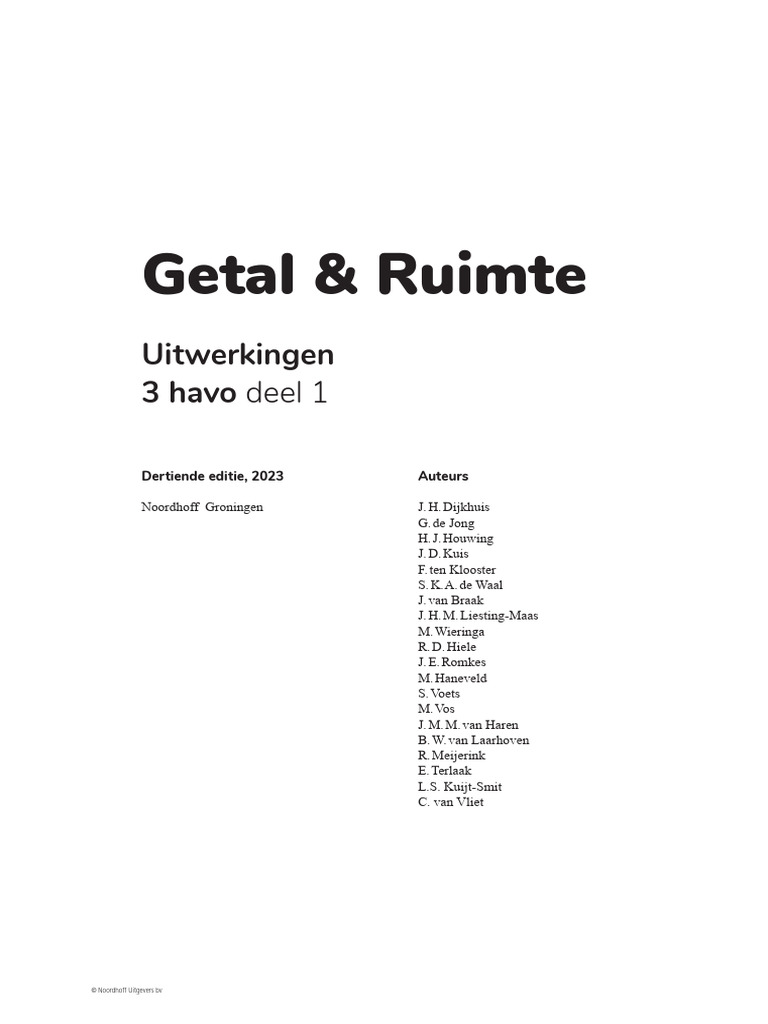 3 Havo Deel 1 Uitwerkingen Hfst 1 | PDF