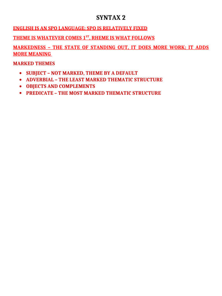 Syntax 2 - From Nov 6 To Nov 20 | PDF | Subject (Grammar) | English ...
