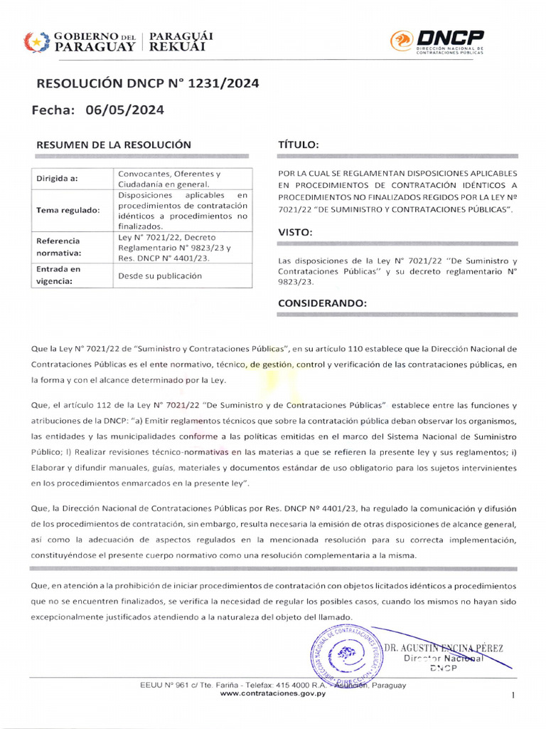 Res DNCP 1231 24 | PDF | Justicia | Crimen y violencia