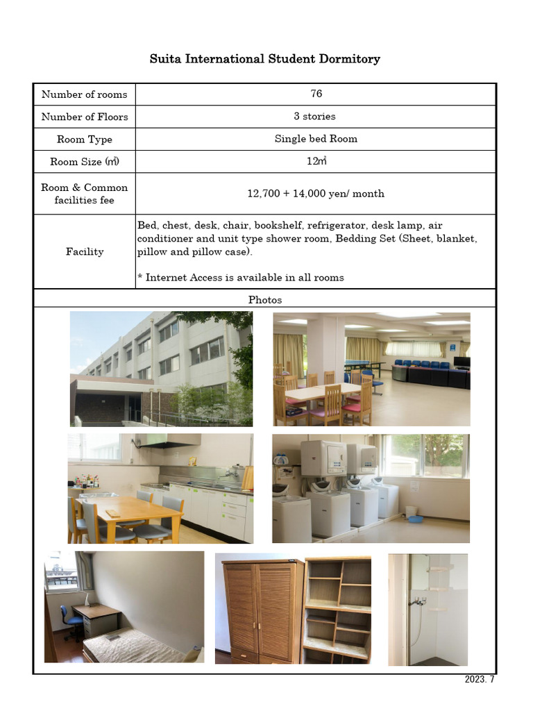 Suita International Student Dormitory202307 | PDF