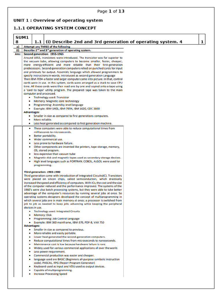 Final Osy q1 (Unit Wise) Ans Log | PDF | Operating System | Process (Computing)