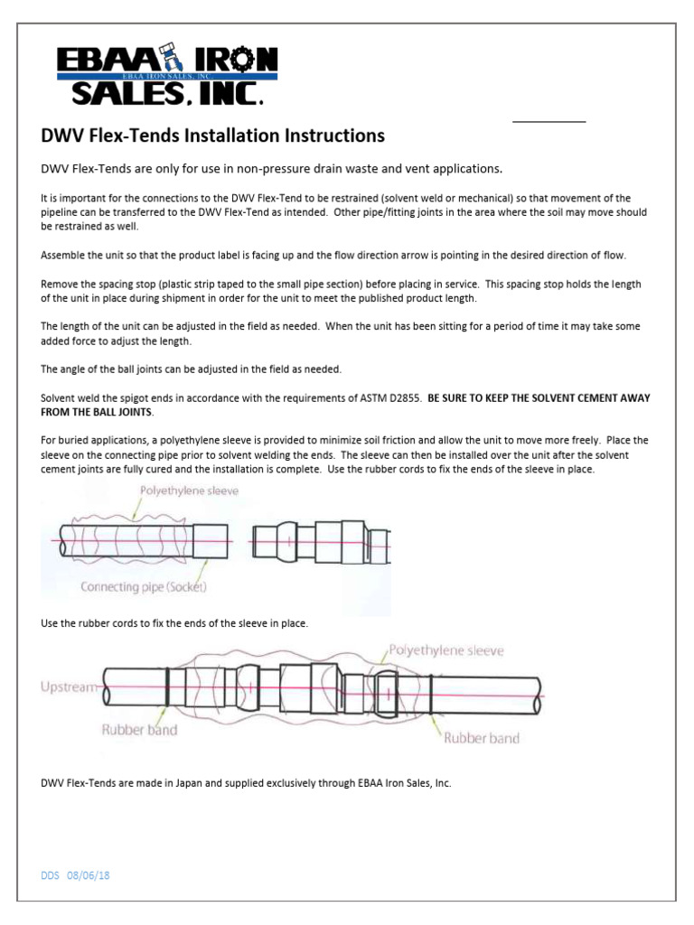 Misc - DWV FLEX-TEND Installation Instructions | PDF